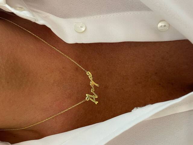 EL YAZILI İSİM GOLD KOLYE Satın Al - Shinebypin