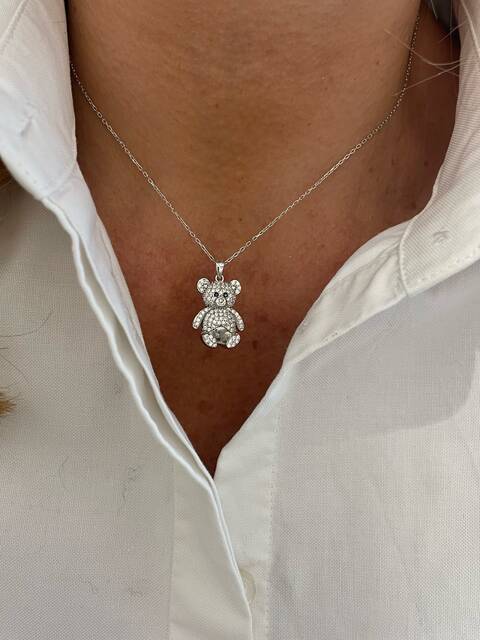 GÜMÜŞ AYICIK KOLYE Satın Al - Shinebypin