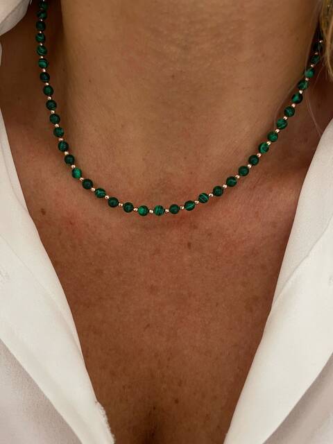 MALAHİT CHOKER KOLYE Satın Al - Shinebypin